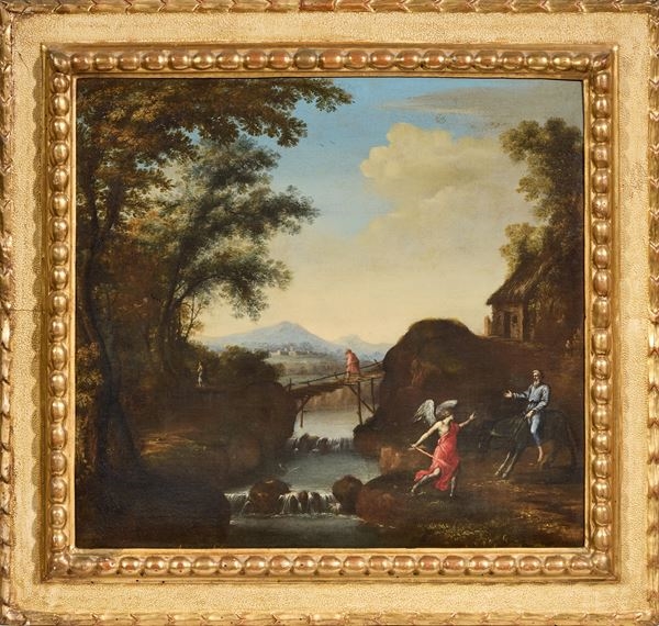 Filippo Napoletano | Angelo che ferma un viandante (1614) | MutualArt