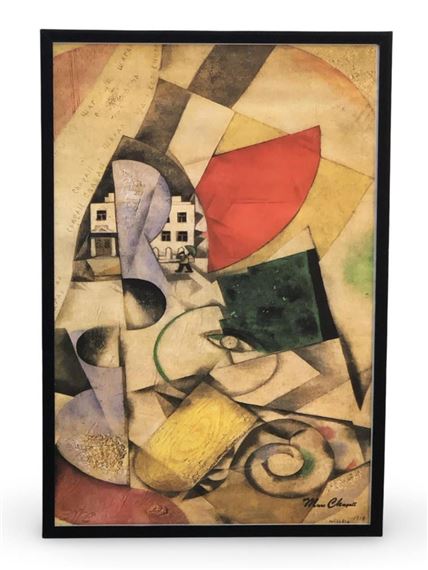 Marc Chagall | Marc Chagall Cubist Landscape Fine Canvas Print | MutualArt