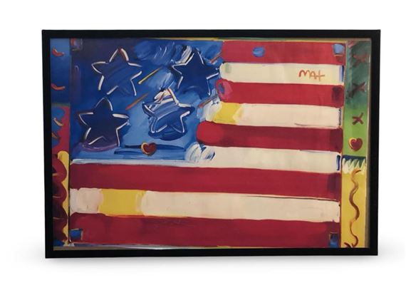 Peter Max | Flag With Heart | MutualArt