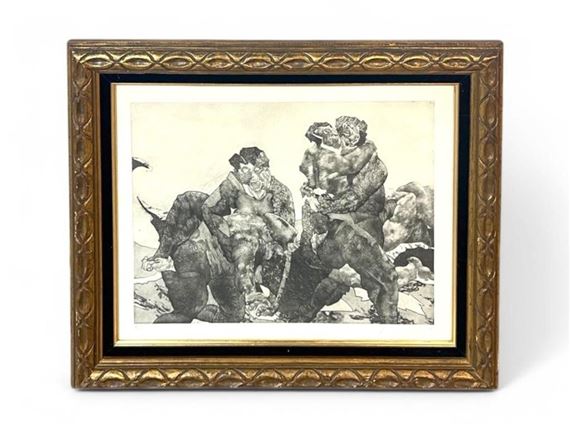 Heinz Knoke | SURREAL PRINT WITH FIGURES HEINZ KNOKE | MutualArt