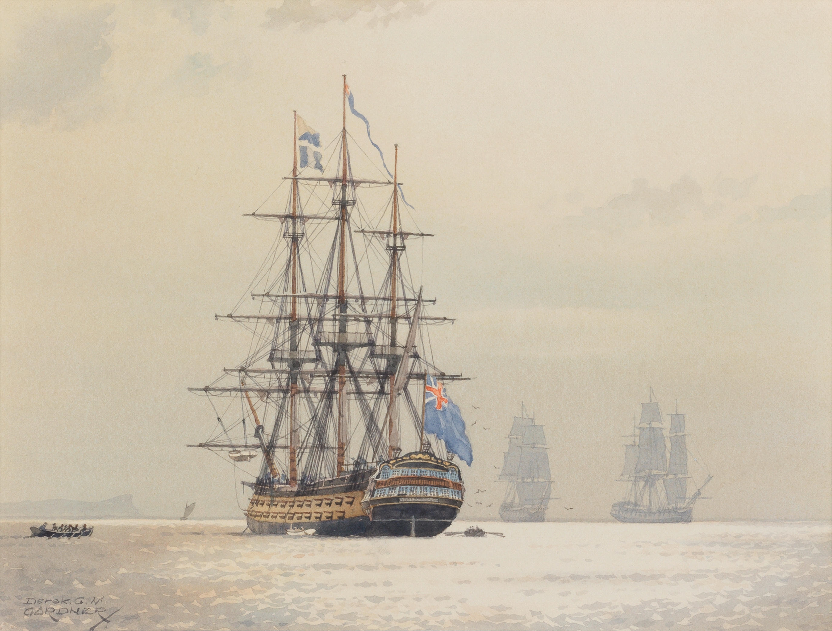 Derek Gardner | The Magnificent at anchor off Torbay | MutualArt