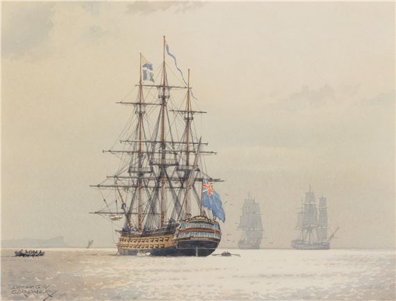 Derek Gardner | The Magnificent at anchor off Torbay | MutualArt