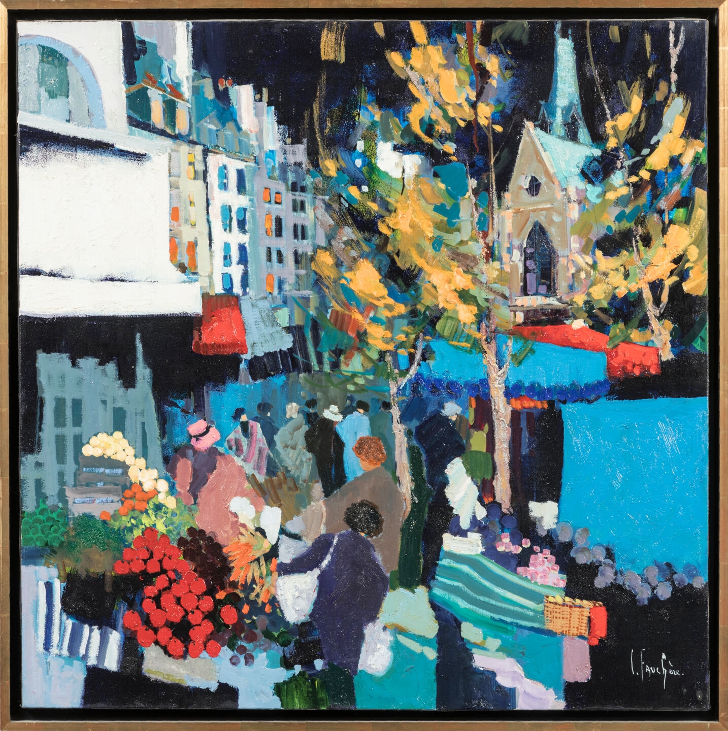 Claude Fauchère | Claude FAUCHERE (1936-2019). Scène de marché à Lyon ...