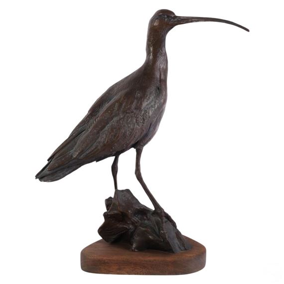 Walter Matia | Walter Matia B.1953 Curlew Bird Bronze Sculpture | MutualArt
