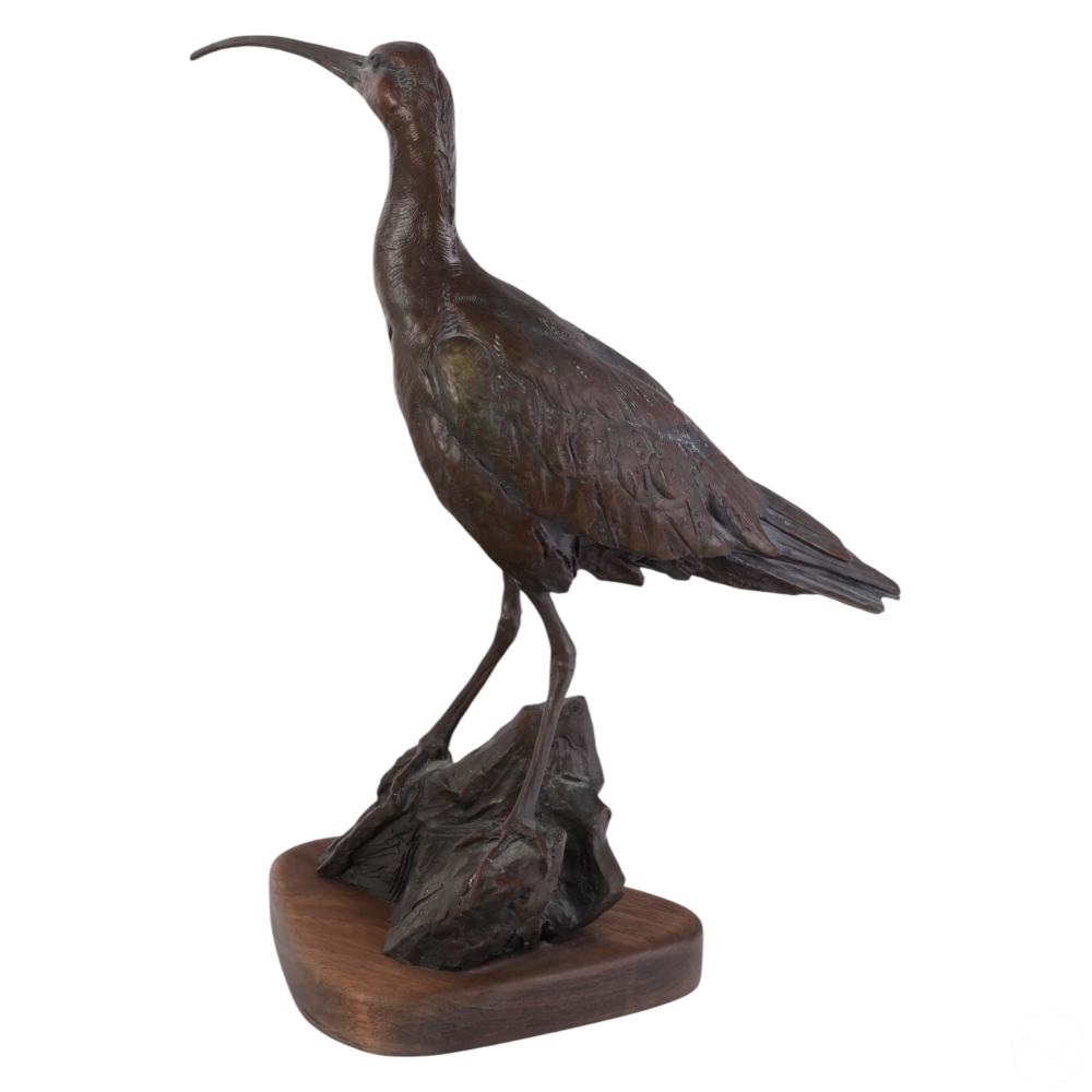 Walter Matia | Walter Matia B.1953 Curlew Bird Bronze Sculpture | MutualArt
