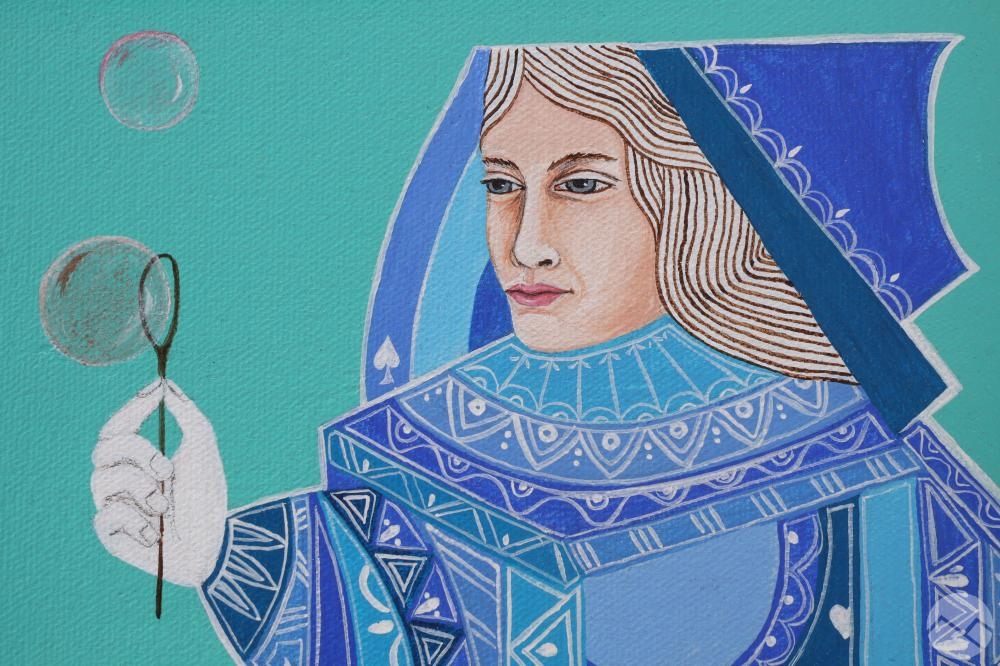 Arona Reiner | Arona Reiner b.1940 Queen of Hearts Oil Painting (85 ...