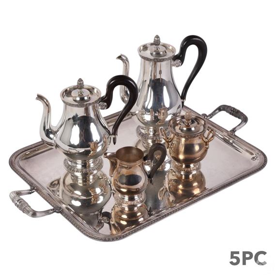 Normal | Christofle French Silverplate 5pc. Tea Service SET | MutualArt