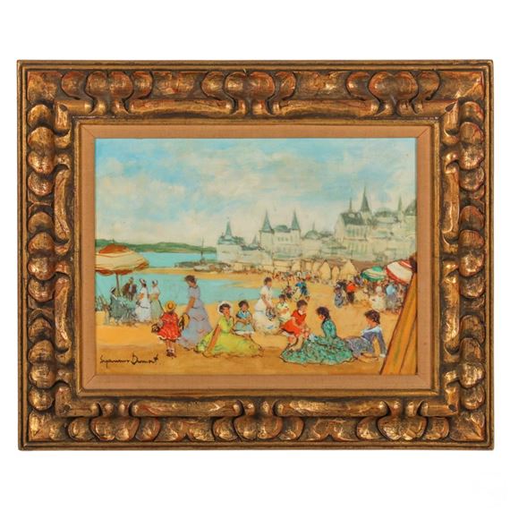 Stephanie Dumont | Stephanie Dumont 20C Figural Beach Scene Painting ...