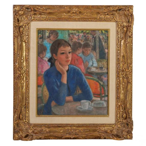 François Gall | Francois Gall 1912-1987 Cafe Scene Oil Painting | MutualArt