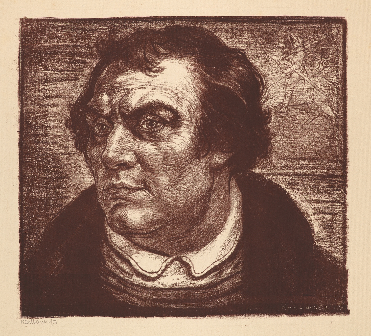 Karl Bauer | Sammlung von 7 Lithographien mit Philosophenporträts sowie ...