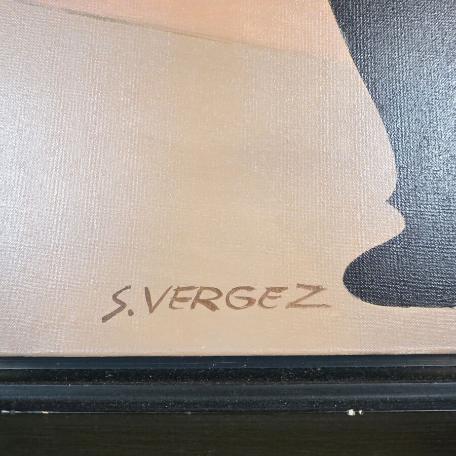 Serge Vergez | Élégante au vase de roses | MutualArt