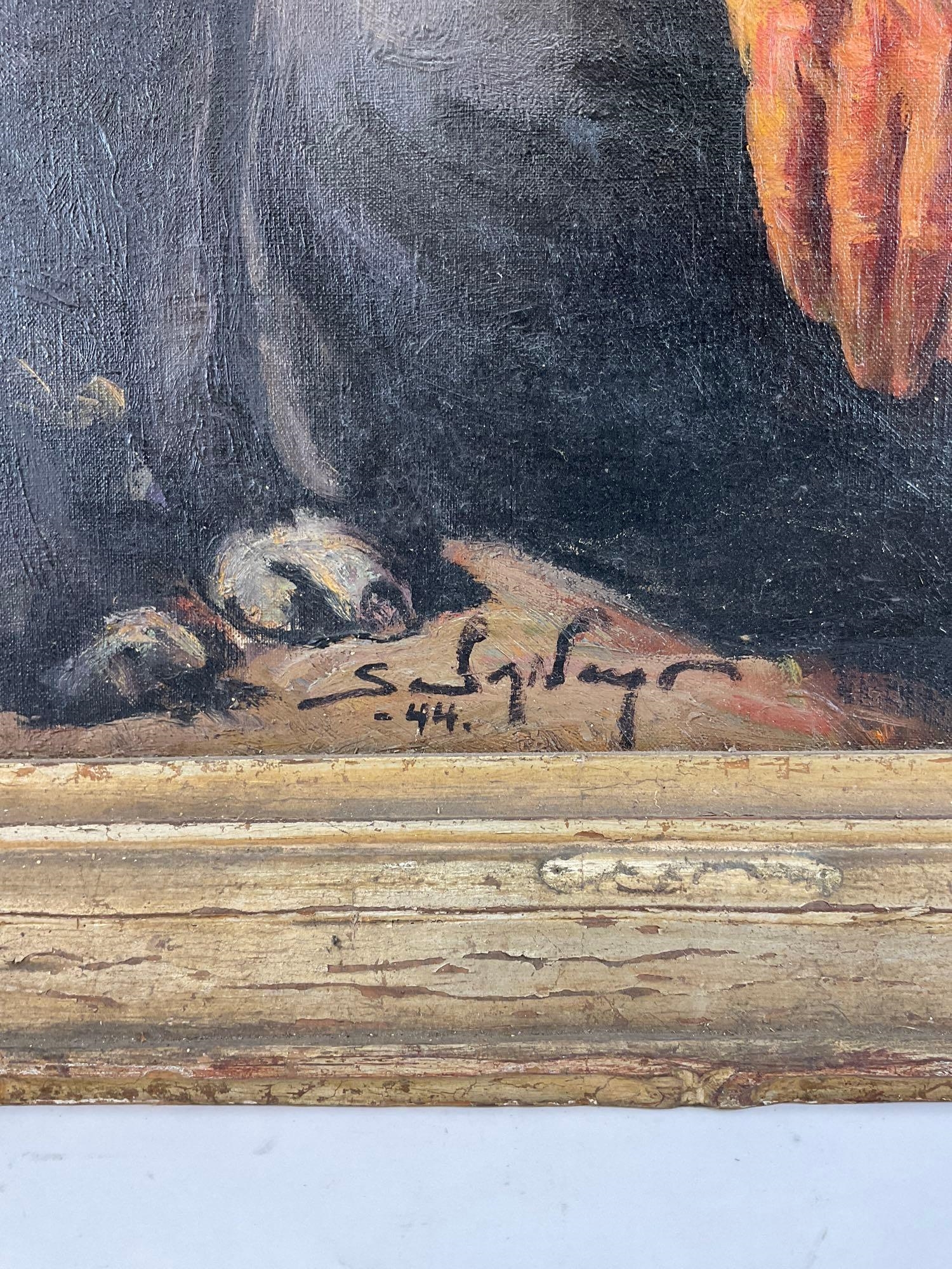 Sándor Vágó‏ | Portrait of a man smoking a pipe and his dog (44 ...