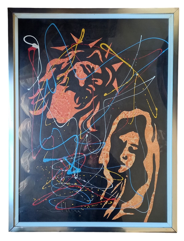 Antoniucci Volti | Volti - Olio e smalti su tela cm.75x56 firmato in ...
