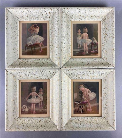 August Albo | Group of 4 1957 Framed Donald Art Co Ballerinettes by ...