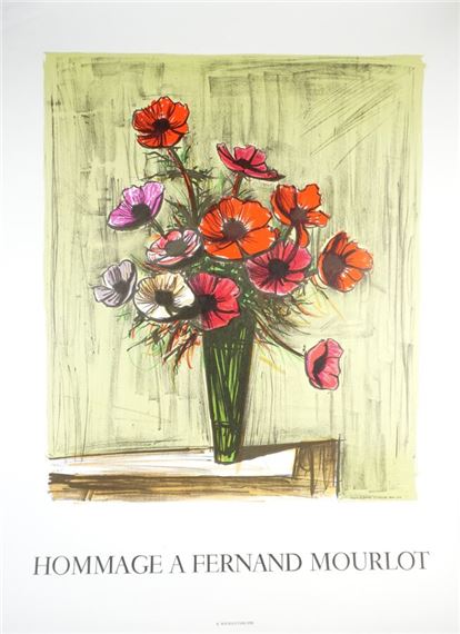 Bernard Buffet | Bouquet d'anémones. Hommage à Fernand Mourlot 1990 ...