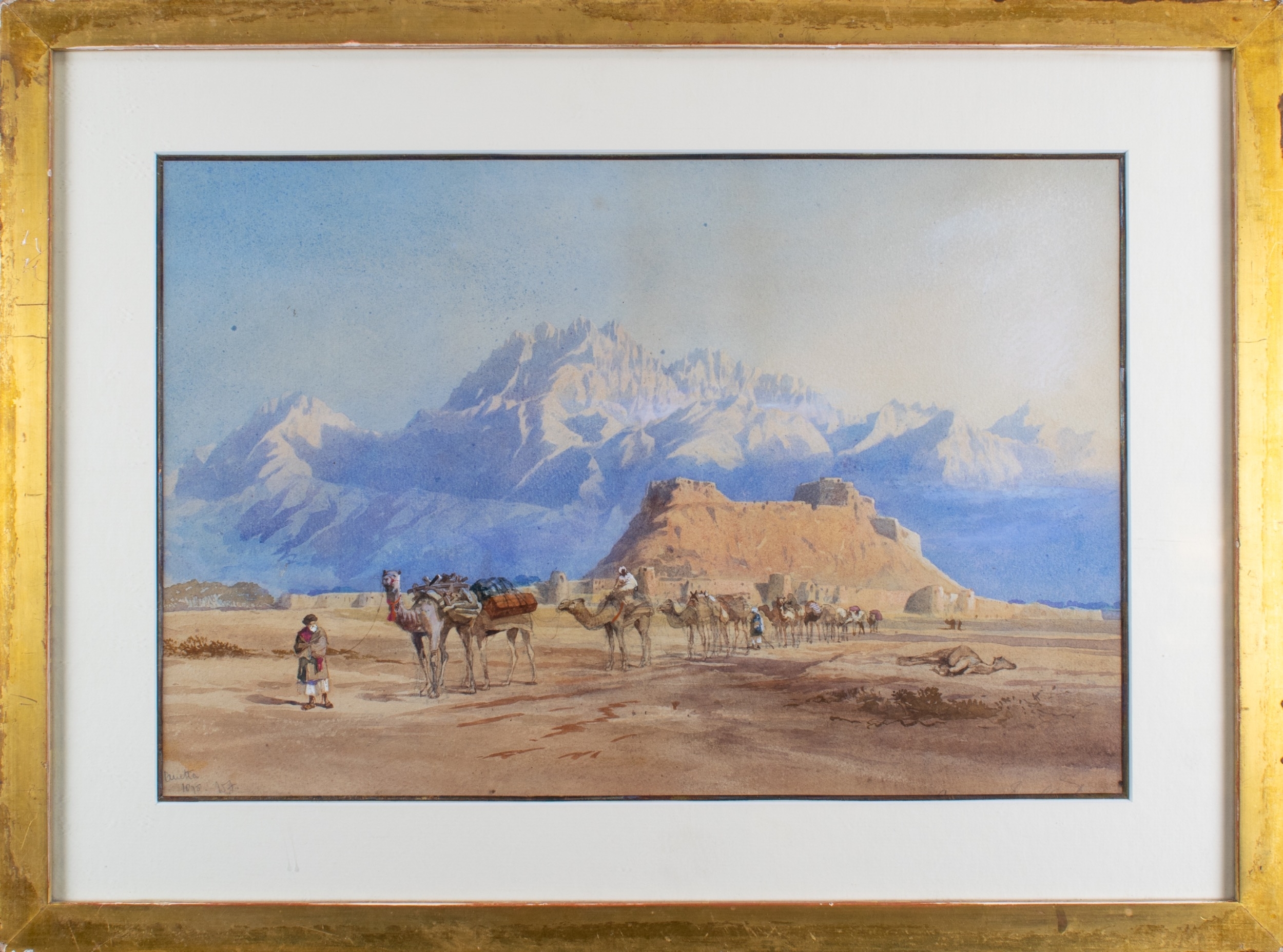 Walter Fane | Camel caravan leading from Quetta fort (1878) | MutualArt