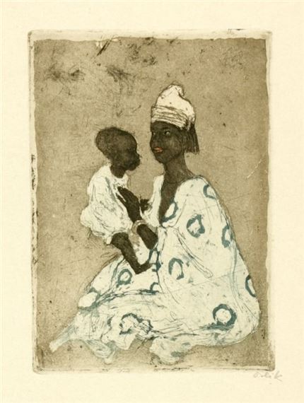 Emil Orlik | Sudanesin mit Kind (Circa 1912) | MutualArt