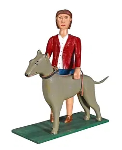 Miles Carpenter | Woman Walking Her Dog (1972) | MutualArt