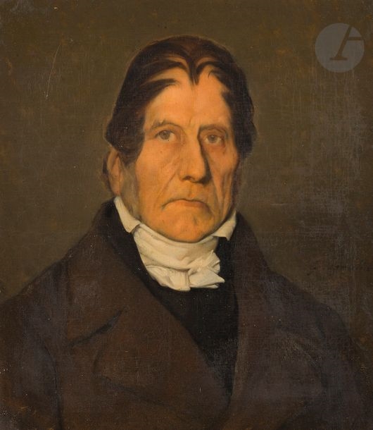 Jacques-Gustave Hamelin | Self-portrait with brown coat | MutualArt