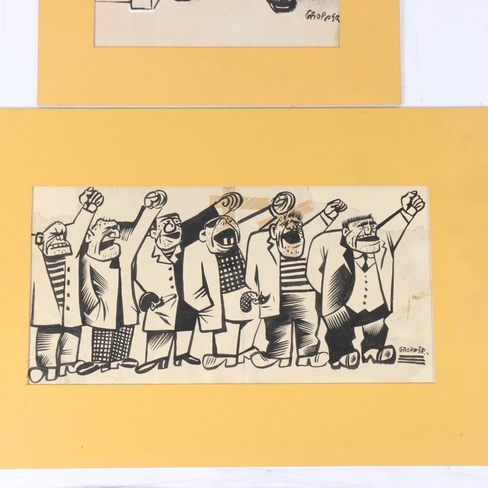 William Gropper | Two original works: WWII House of Morgan themed ...