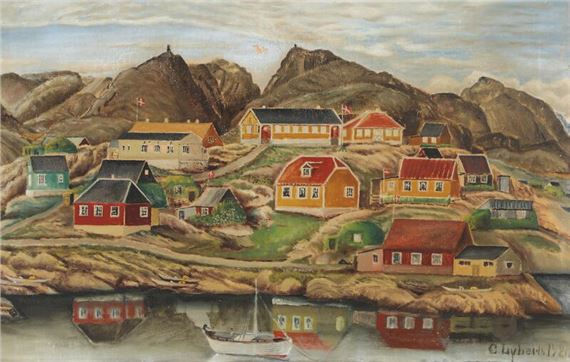 Gerth Lyberth | A view of Nuuk seen from the water (1921) | MutualArt