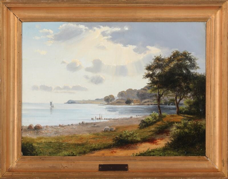 Christian Bernard Severin Berthelsen | Coastal scenery with sunlight ...