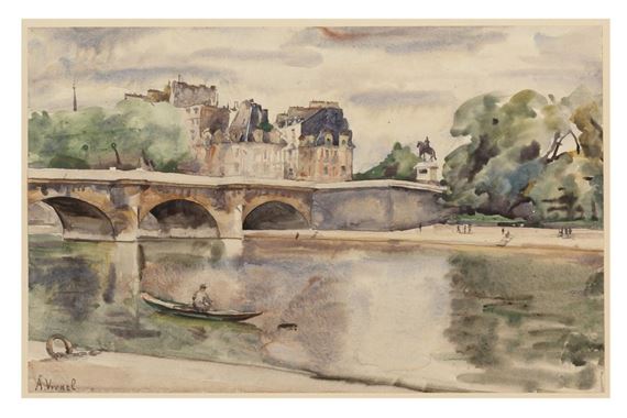 André Léon Vivrel | Views of Paris with the statue of Henri IV, Saint ...
