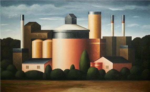 Renny Tait | Renny TAIT (born 1965) Factory with Pink Cylinder Oil on ...