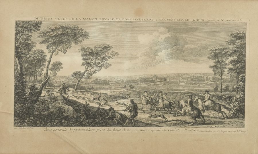 Jacques Rigaud | Vue de l'étang de Fontainebleau et de la cour des ...