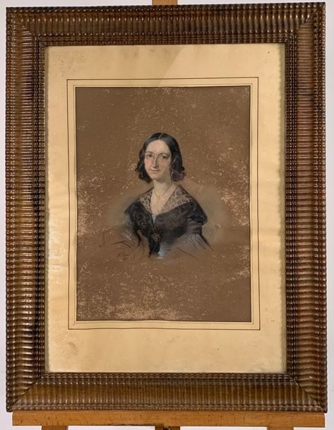 Frédéric Peyson | Portrait de femme de trois quarts Dessin au et fusain ...