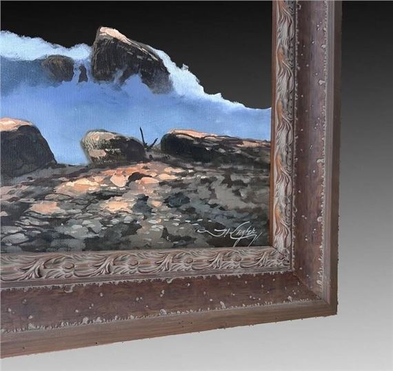 Josef Kugler | LARGE JOSEF KUGLER COASTAL SURF PAINTING | MutualArt