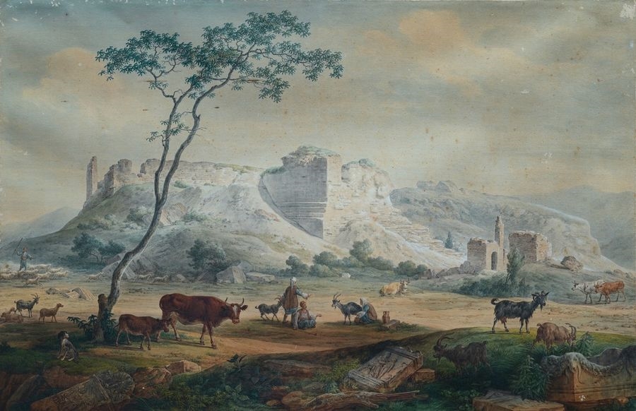 Jean-Baptiste Hilaire | Animated views of ruins in the Ottoman Empire ...
