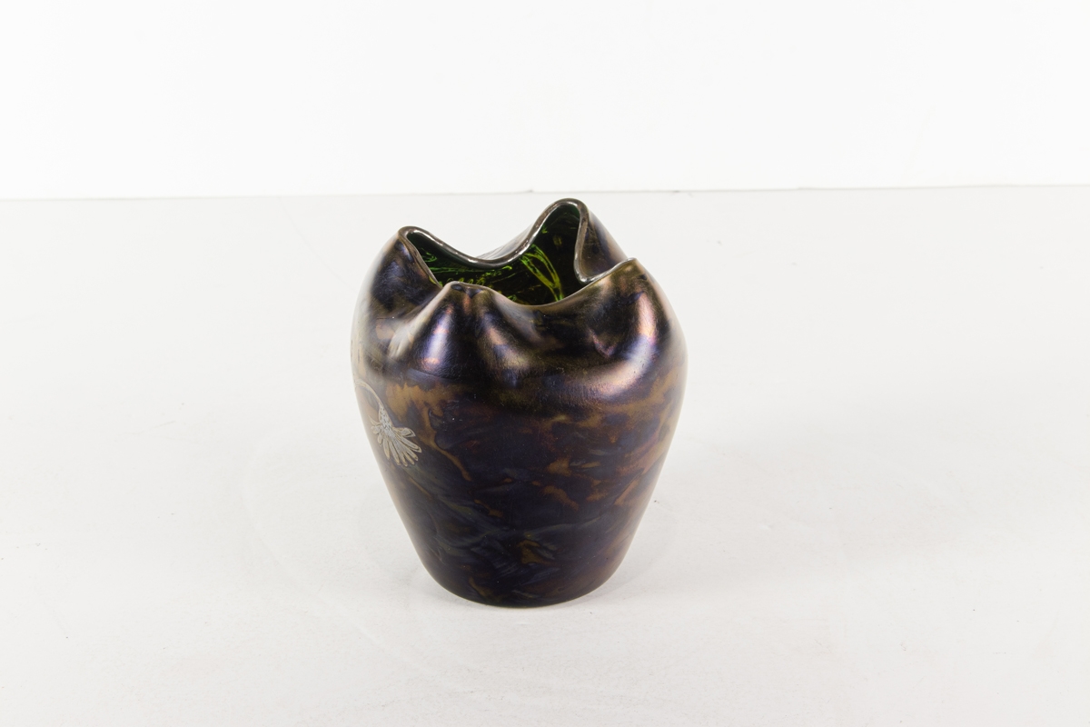 Loetz | A Loetz silver overlay iridescent glass vase | MutualArt
