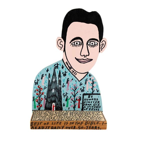 Howard Finster | Howard Finster Hand Carved Folk Art Sculpture | MutualArt