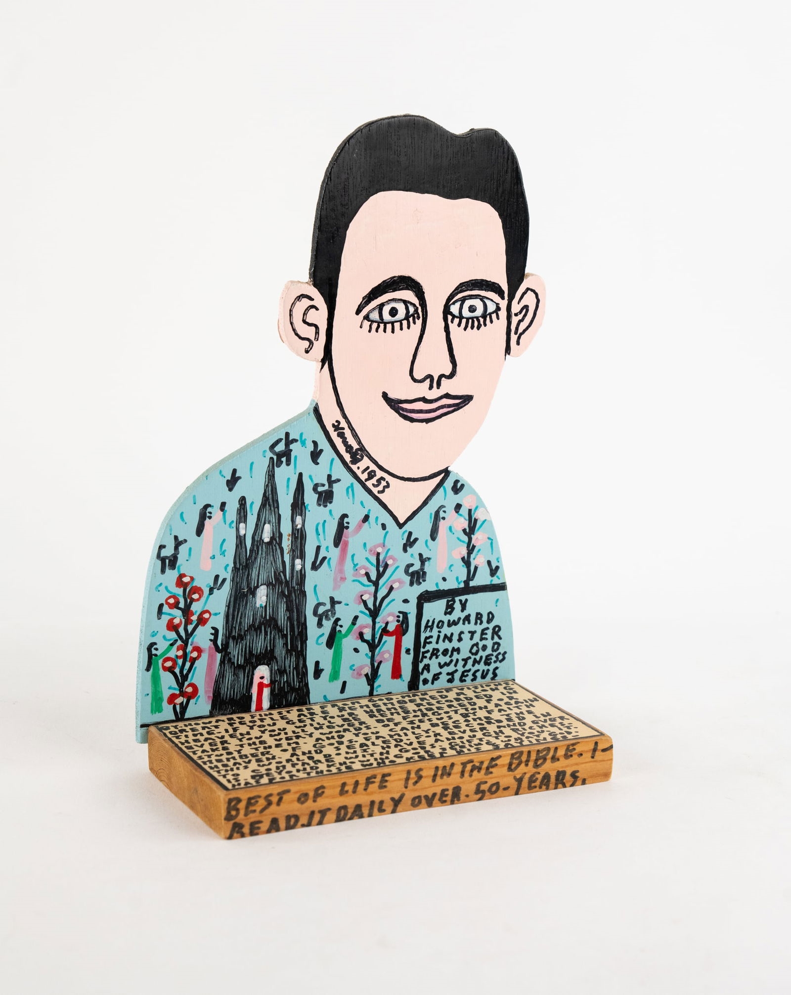 Howard Finster | Howard Finster Hand Carved Folk Art Sculpture | MutualArt