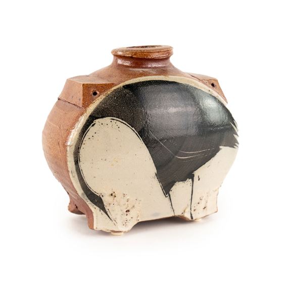Michael Simon | Michael Simon Salt Glazed Stoneware Crane Motif Jar ...