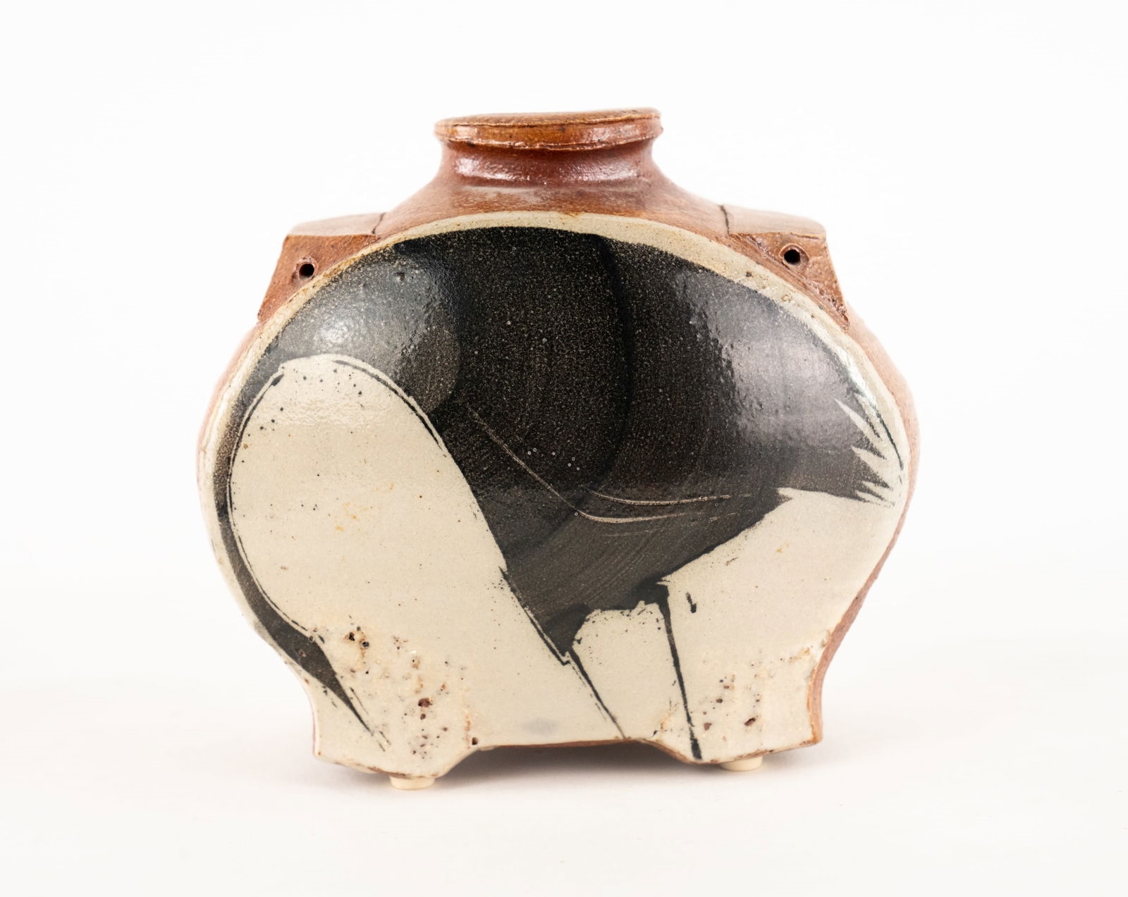 Michael Simon | Michael Simon Salt Glazed Stoneware Crane Motif Jar ...