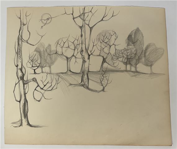 Lewis Davis | Sketch of trees | MutualArt