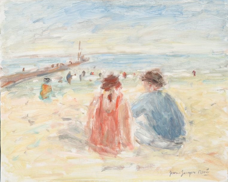 Jean Jacques René | Conversation on the beach | MutualArt