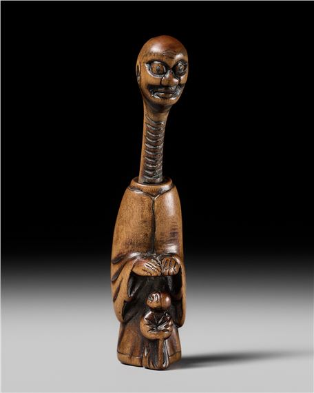 Shugetsu | A RARE KARAKURI (TRICK) WOOD NETSUKE OF MIKOSHI NYUDO ...