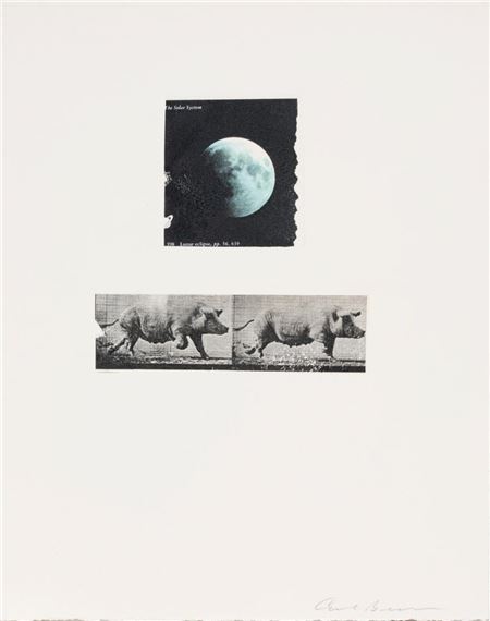 Carl Beam | Lunar Eclipse Above Pig Running | MutualArt