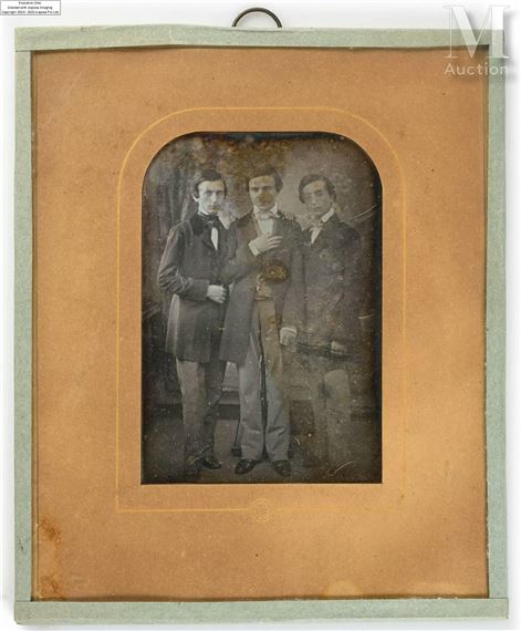Louis-Auguste Bisson | Portrait de trois jeunes hommes debout (1855 ...