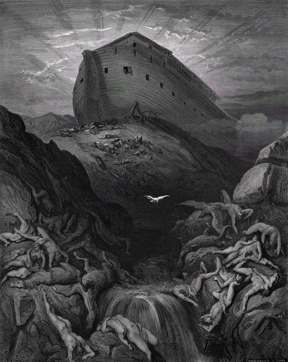 Gustave Doré | The Dove Sent Forth From The Ark (From Dore's Bible ...