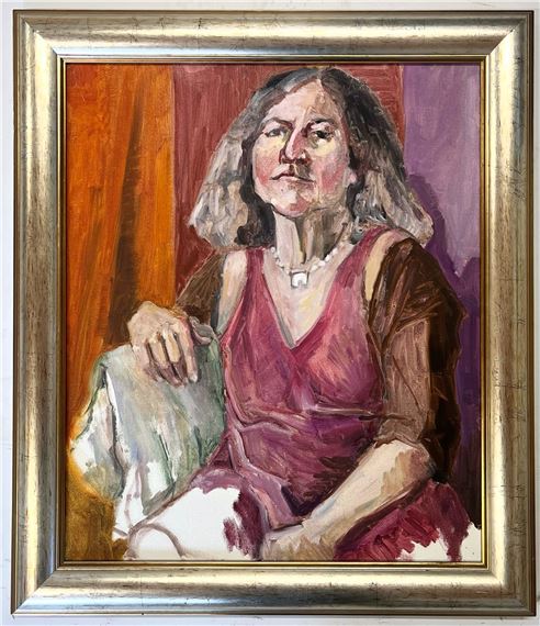 Robin Symes | UNTITLED PORTRAIT OF LADY IN PURPLE DRESS | MutualArt