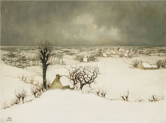 Leo Piron | Winterscape at Nukerke | MutualArt