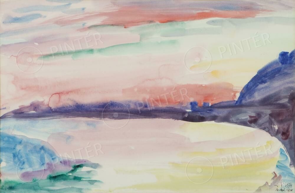 Antal Bíró | Sunset Landscape (1974) | MutualArt