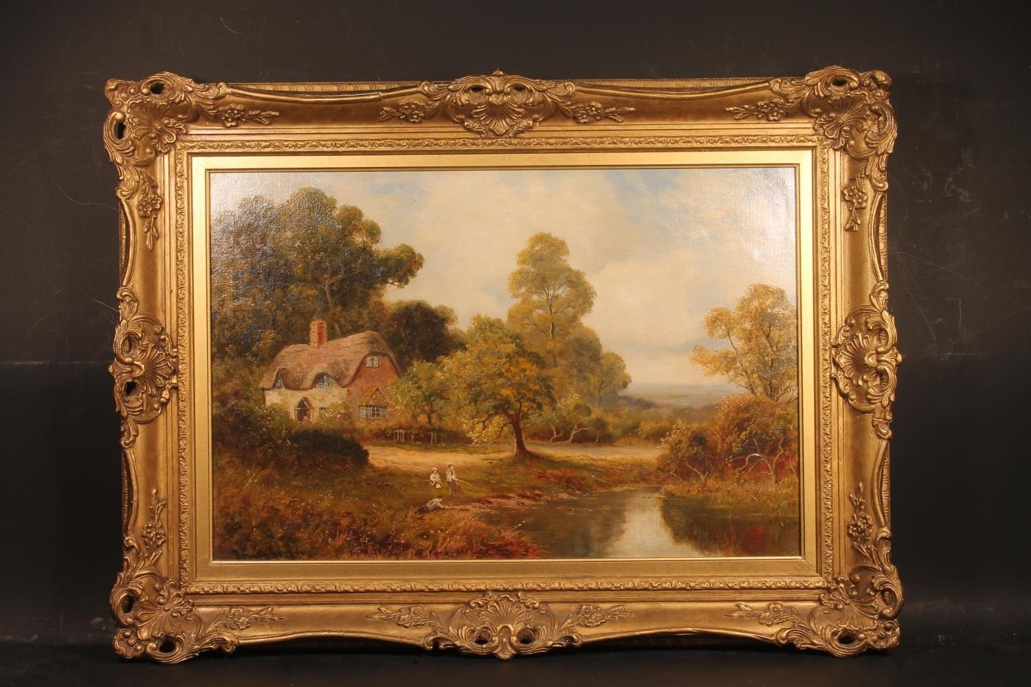 Henry Cooper | figures by a river fishing (1859) | MutualArt