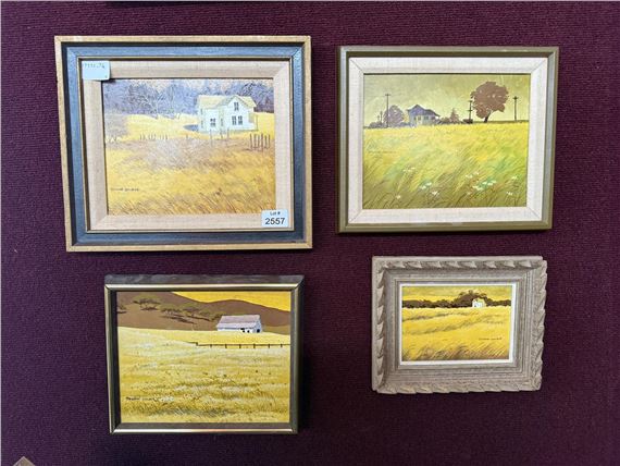 Jeanne Colbus | Jeanne Colbus, Farmhouses, four oils on panels | MutualArt