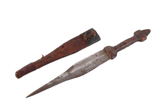 Blade | A Persian dagger and leather scabbard | MutualArt