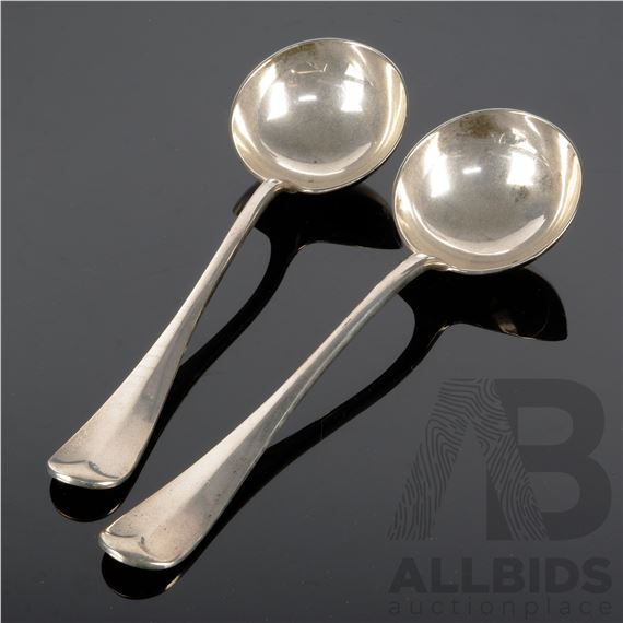 John Round | Pair Antique Rat Tailed Ladles (1915) | MutualArt